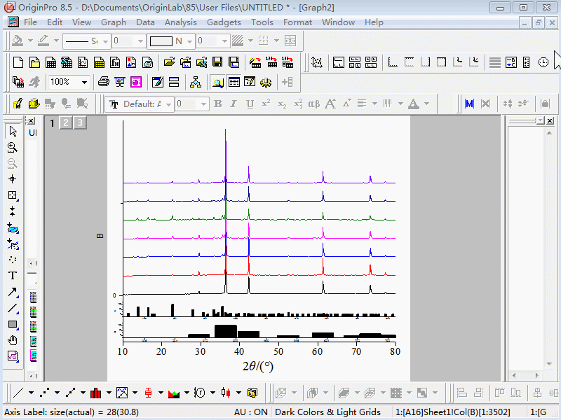 Origin操作技能-怎么样制作XRD叠图与PDF卡线图