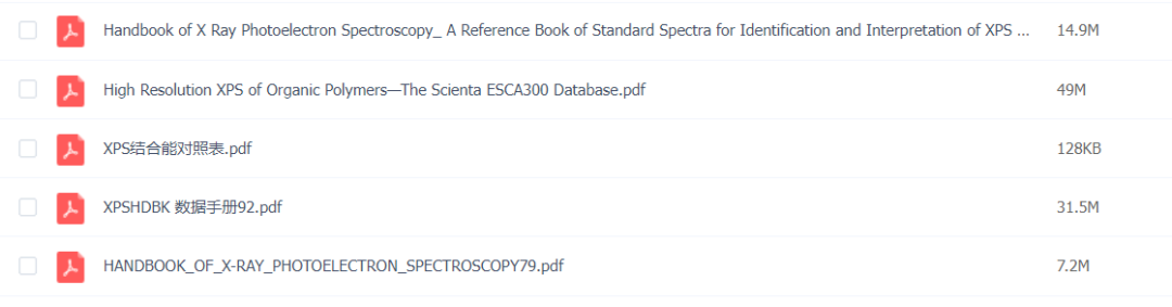 XPS数据库及其使用方法介绍（二）