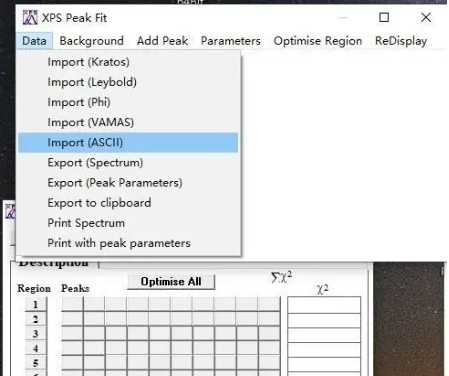 xpspeak双峰拟合基本操作（以镍为例）