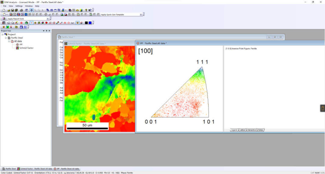 EBSD数据分析教程——OIM analysis中如何将schmidt map颜色映射到反极图中